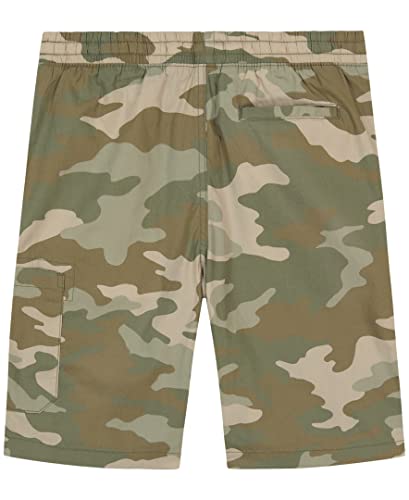 Lucky Brand Boys' Pull-On Cargo Shorts, Drawstring Closure, Tea Camo GC04, 5