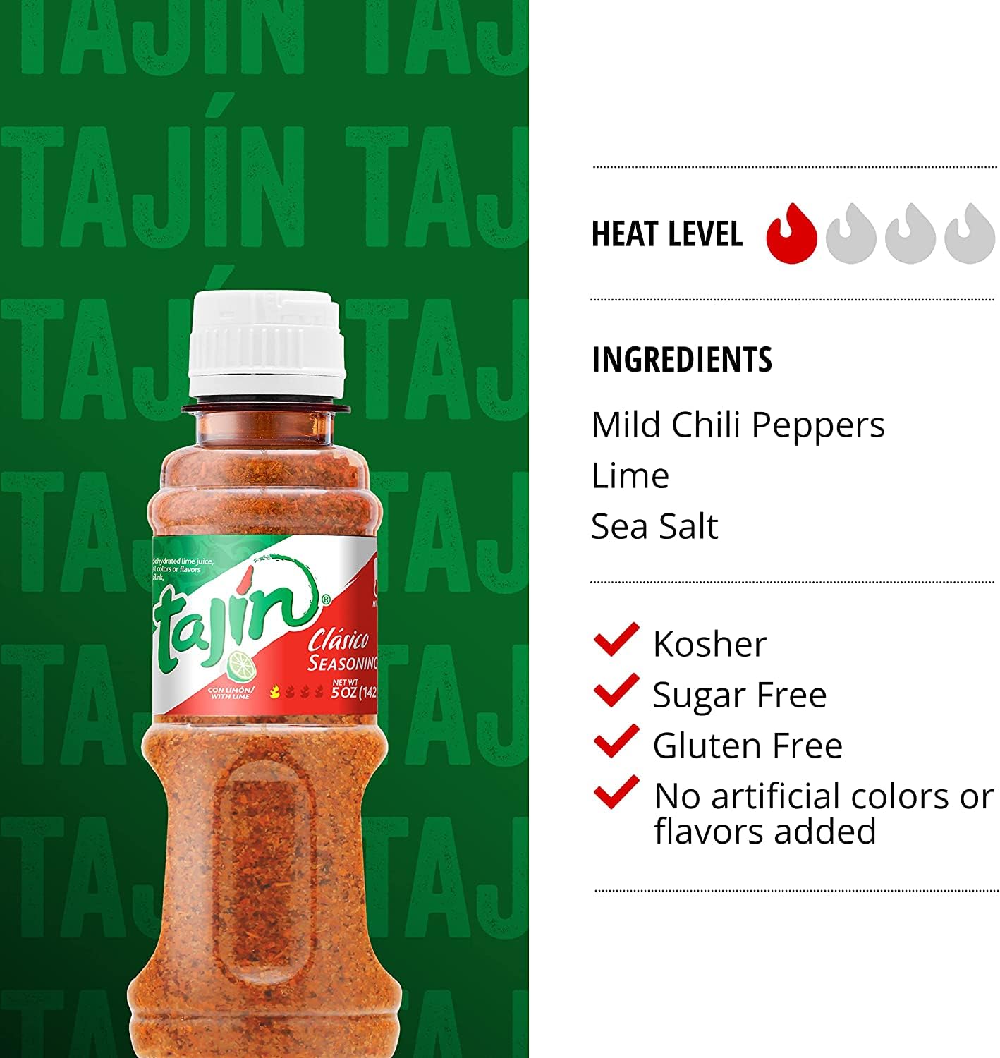 Tajín Clásico Chile Lime Seasoning 5 oz (Pack of 1)