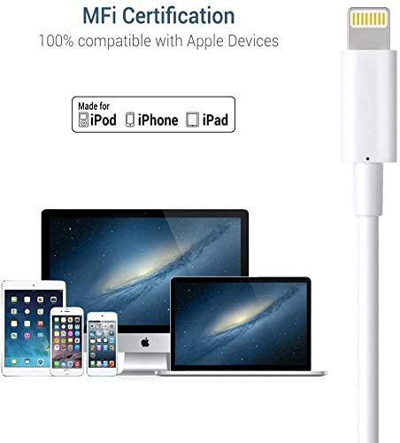 Marchpower Lightning Cable MFi Certified, 3Pack 6FT iPhone Charging Cable, USB A to Lightning Charger Cable for iPhone 14 Plus 13 Pro Max 12 11 Pro Max Xs Max X 8Plus 7Plus 6S iPad Mini 6 iPod White