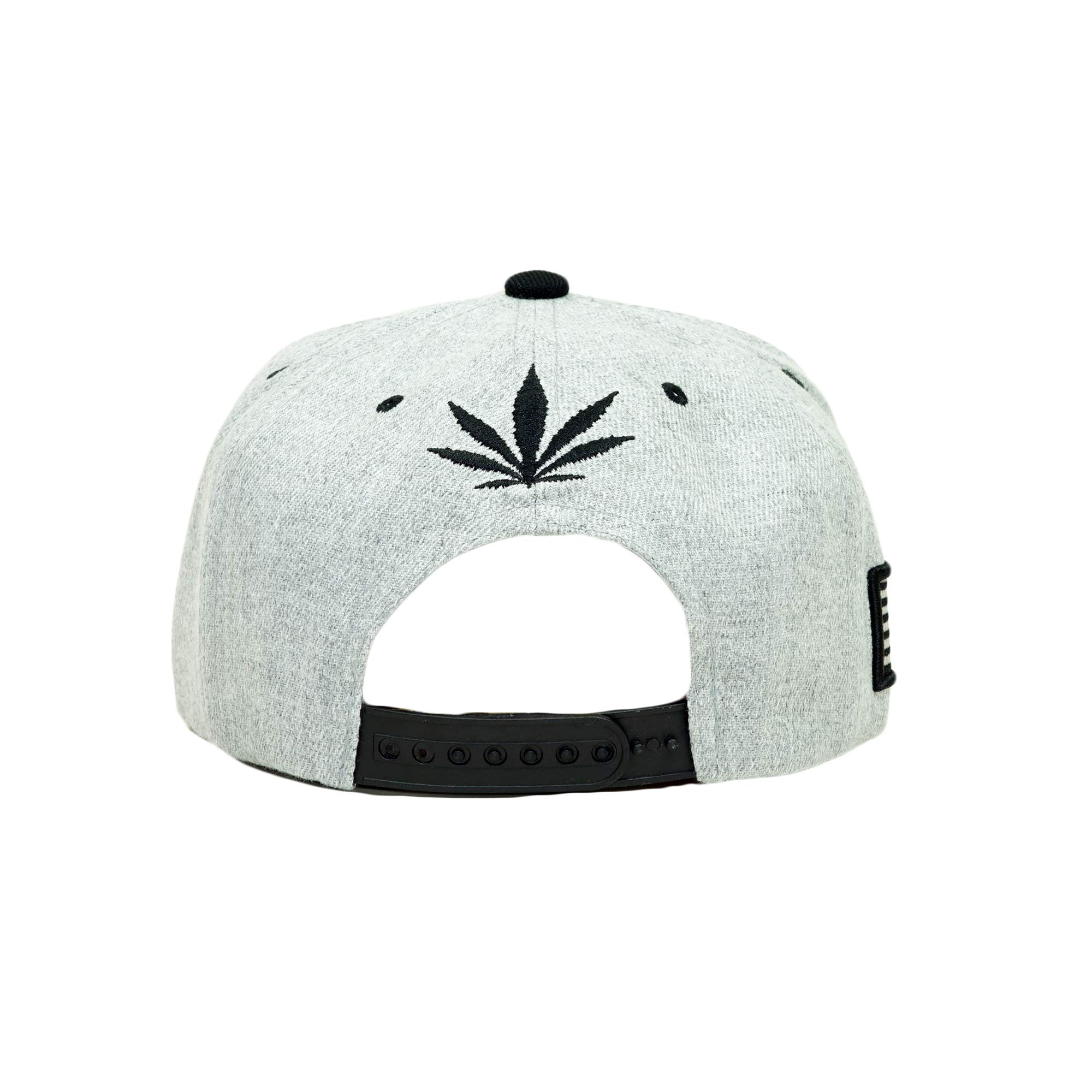 Marijuana 420 Patch Embroidery Snapback Hat Adjustable Kush Baseball Cap (Gray/Black)
