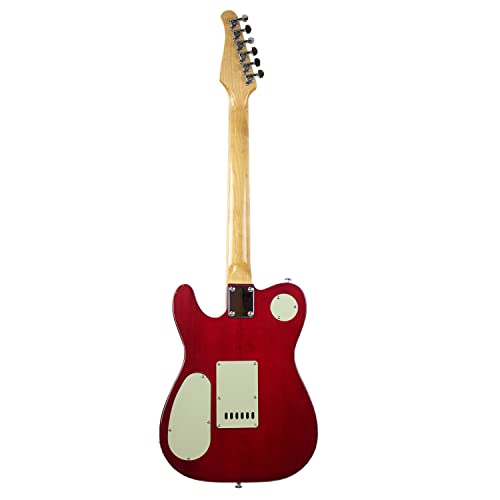 Sawtooth 6 String ET Hybrid Electric Guitar, Spalted Maple Trans Cherry Burst with Wilkinson Tremolo & Pro Series Gig Bag, Right (ST W-SMTCB)