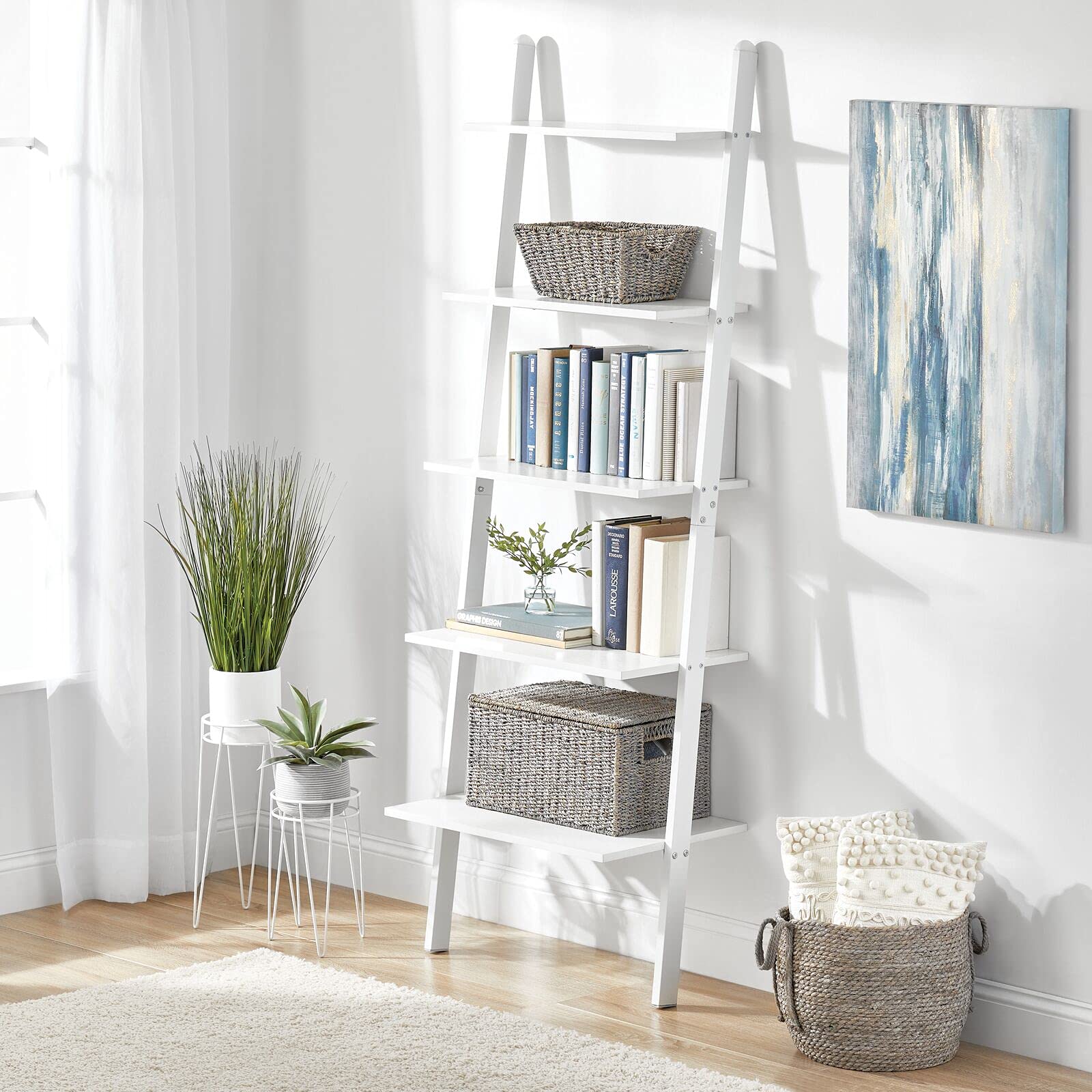 mDesign Natural Woven Seagrass Nesting Closet Storage Organizer Basket Bin for Kitchen Cabinets, Pantry, Bathroom, Laundry Room, Closets, Garage - 2 Pack - Gray