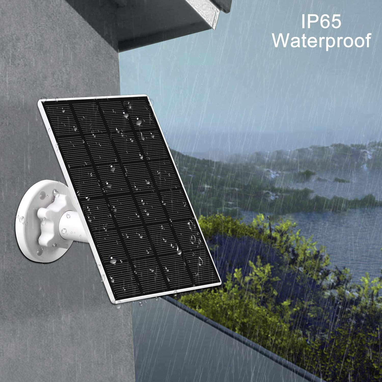 Solar Panel Compatible with Wyze Cam Outdoor,Continuous Power Supply for Rechargeable Battery Camera,5V 3.5W USB Port Waterproof Solar Panel with 10ft Charging Cable（2 Pack）