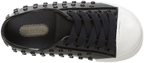 Mini Melissa Kids' Mini Polibolha Iii Sneaker, Black/White, 6 Regular US Toddler