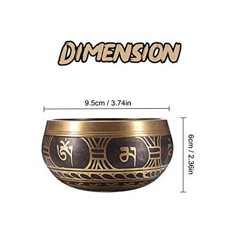 TJLSS Tibetan Meditation Singing Bowl Nepalese Buddhist Chanting Bowl Buddhist Sound Bowl + Mallet Mat Copper Handmade Carft