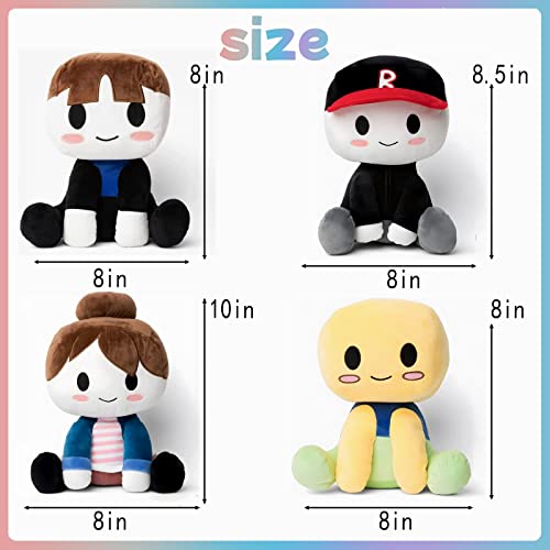 TMFSO Blox Buddies Plush Set, 7.8" Noob, Guest, Bacon Dolls, Gifts for Fans and Friends