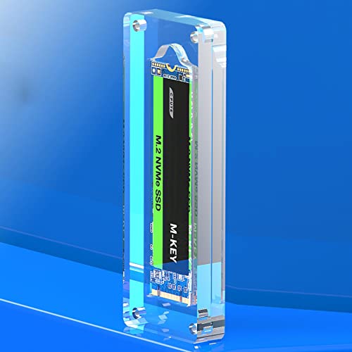 SuTL M.2 2280 SSD Protector Case | Anti-Shock Acrylic Protection SSD for Desktop Holder with 1 Slot,Clear Acrylic for M.2 2280 Solid States Drive Anti-Static with 1 Slot