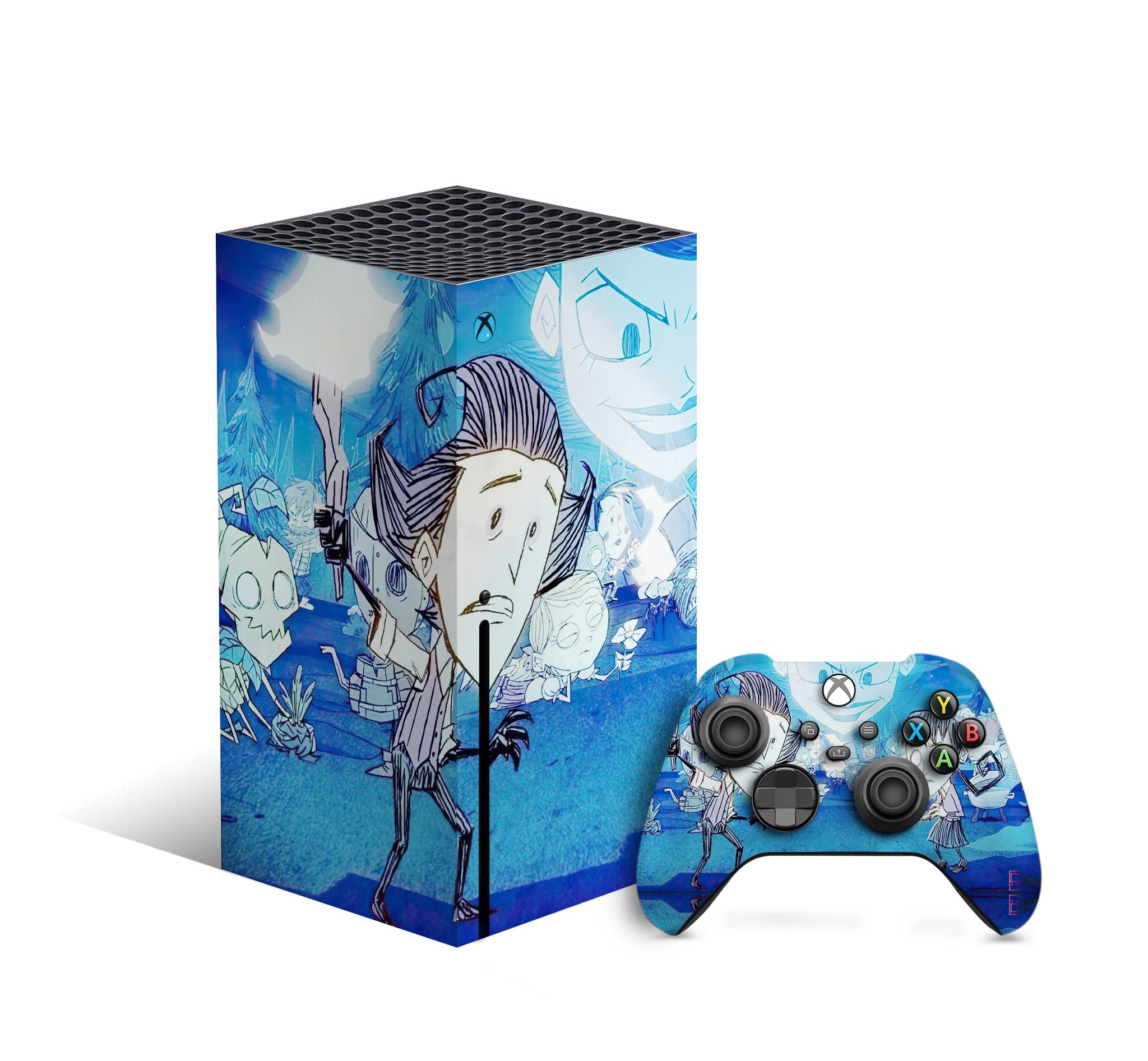 The Survival Horror Cartoon Movie X-box-Series-X Console Controllers Skin Decals Stickers Wrap Vinyl for X-box-Series-X Console
