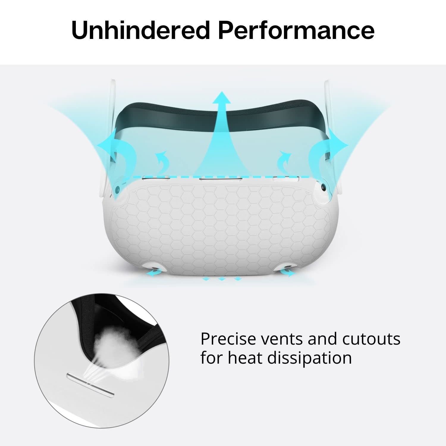 TNP VR Cover for Oculus Quest 2 Cover - White Silicone VR Cover for Oculus Quest 2 Protective Cover - Anti Scratch Dust Bump Oculus Protective Cover