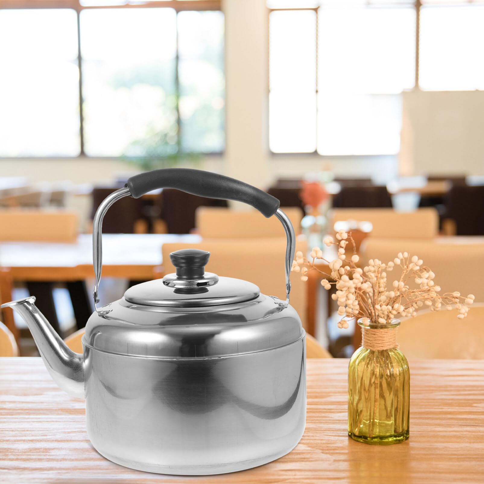 Lurrose Small Tea Kettle Boiling Teapot Fast Boiling Water Kettle Glass Camp Kettle Loose Tea Steeper Electric Water Bottle Hot Water Coffee Pot Stainless Steel Teakettle Heating Filter