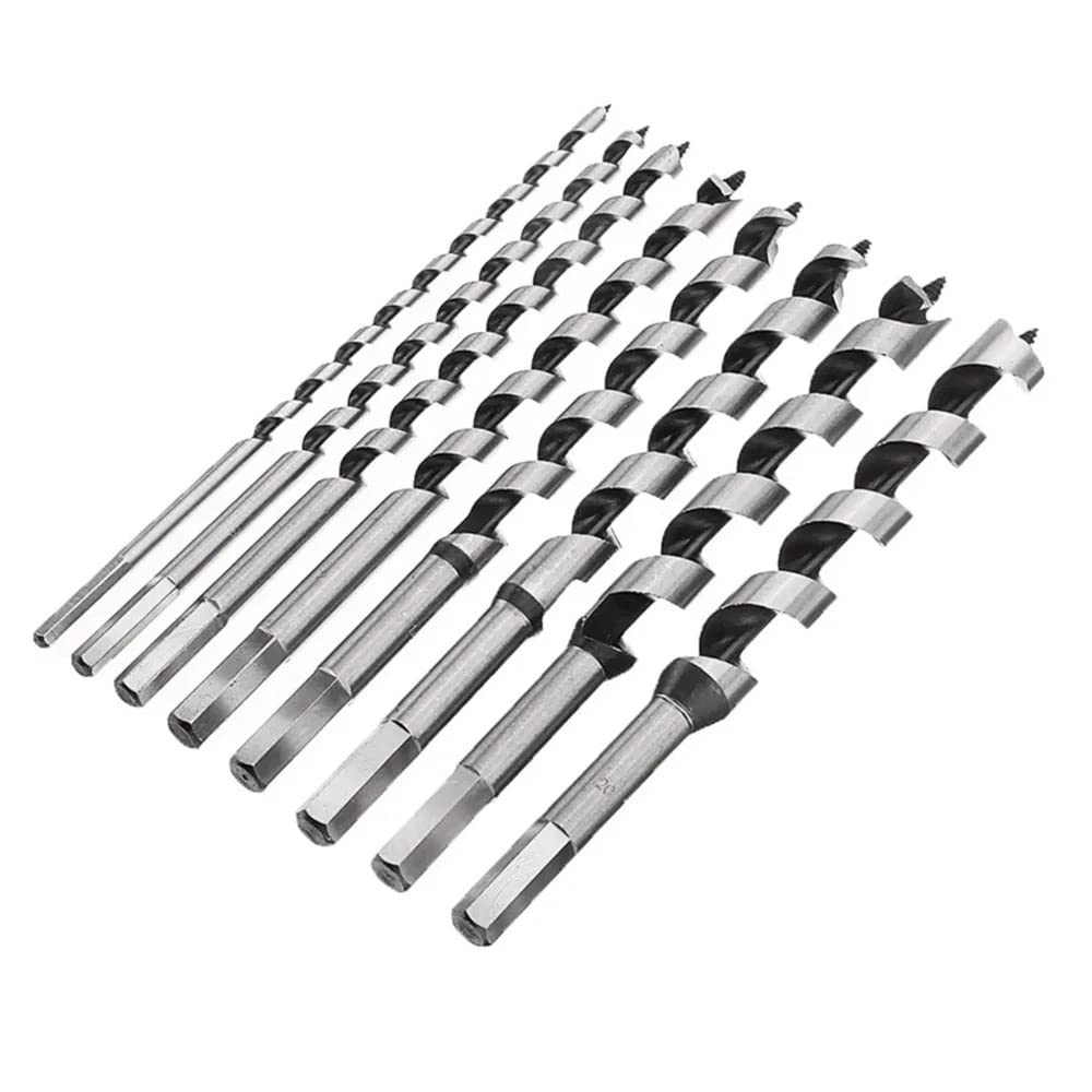 WDBBY 8Pcs 230MM Auger Drill Bit Set for Wood Hex Shank Length Deep Woodworking Drill Bit 6/8/10/12/14/16/18/20mm