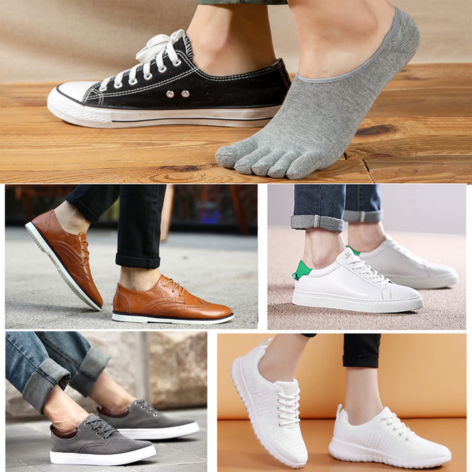 Meaiguo Toe Socks No Show Running Five Finger Socks for Men Women 4 Pairs