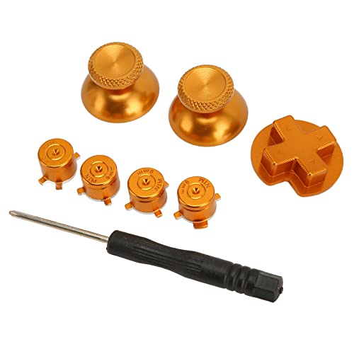 Thumbsticks Analog Bullet Button, Aluminum Custom Metal Replacement Joystick Thumb, Metal Buttons Hats Spare Parts PS4 Accessories for Switch Pro