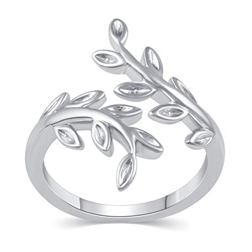 Prime and Pure Olive Branch Leaf Wrap Ring in 925 Sterling Silver (8)