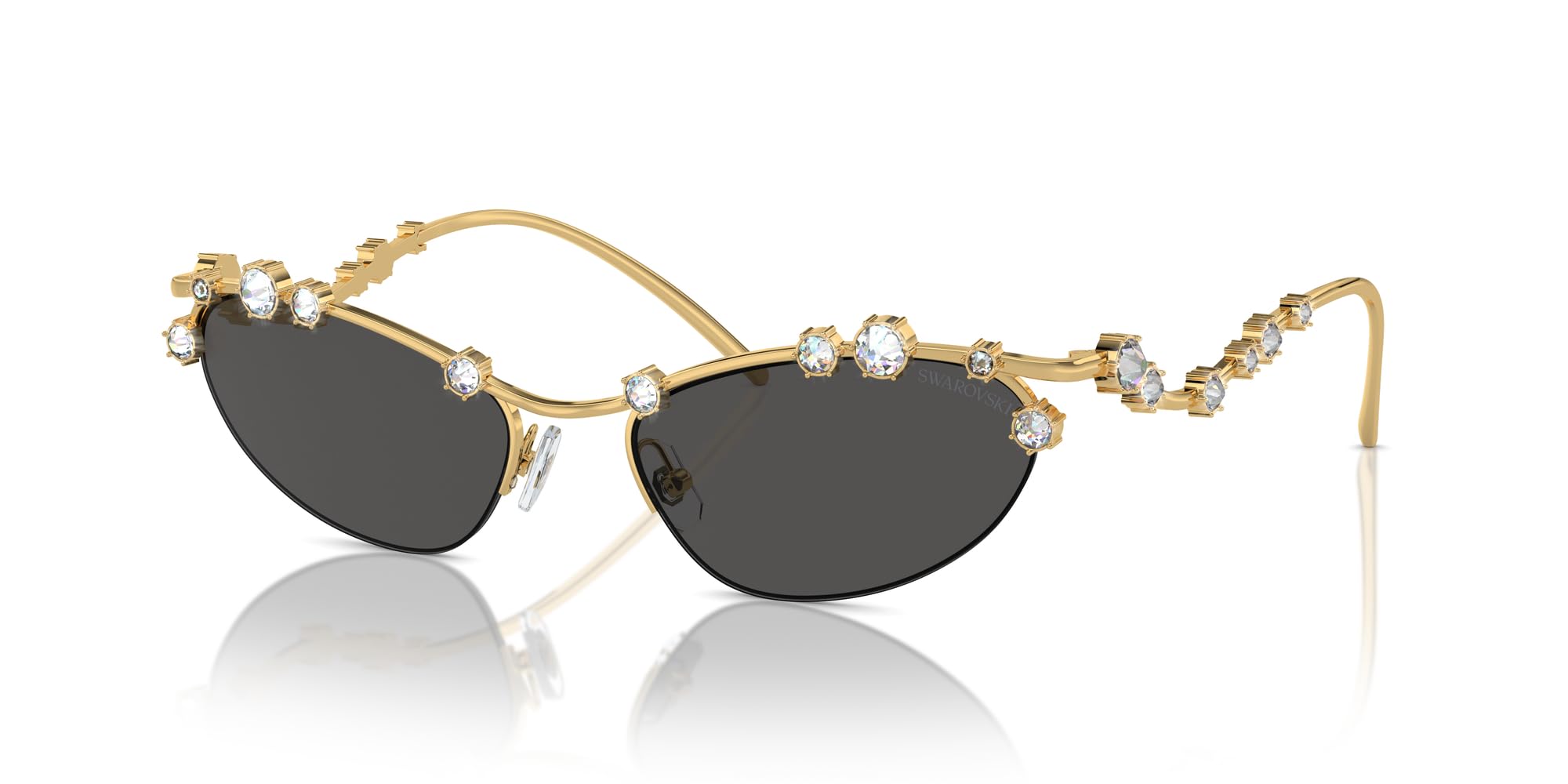 SWAROVSKI SK7016 Sunglasses, Gold/Dark Grey, 56 mm