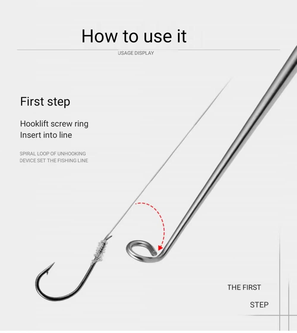 shuwen 5Pieces Fish Hook Remover Tool Metal Hook Remover Extractor Fish Hook Disconnect Device Fish Hook Detacher Fishing Tool Kit Fishing Accessory for Saltwater Freshwater-Grey