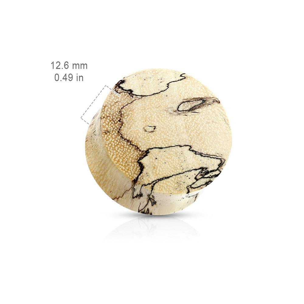 Pierced Owl Organic Spalted Tamarind Wood Double Flared Saddle Plug Gauges, Sold as a Pair (10mm (00GA))
