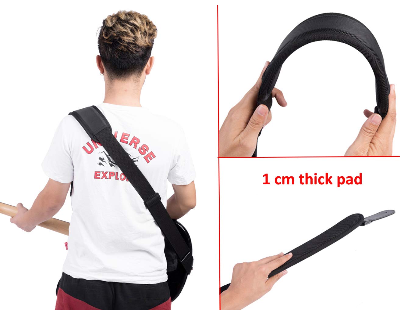 Rayzm Guitar Strap, Adjustable Cotton Strap for Acoustic/Electric/Bass Guitar, with a Shoulder Pad Pressure Release for Comfortable Playing