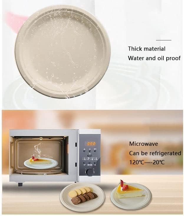 Sol-Eco Paper Plates compostable paper plates, biodegradeable paper plate sets Freezer Safe & Eco Friendly,wooden cutlery, paper napkins and cups