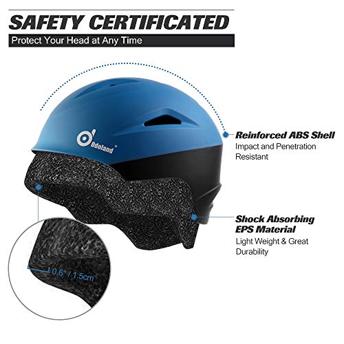 Odoland Ski Helmet with Ski Goggles, Multi-Options Snowboard Helmet and Goggles Set for Men Women and Youth, Blue, M