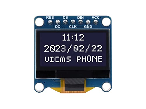 waveshare 0.96inch OLED Display Module, 128×64 Resolution, SPI / I2C Communication, White Version