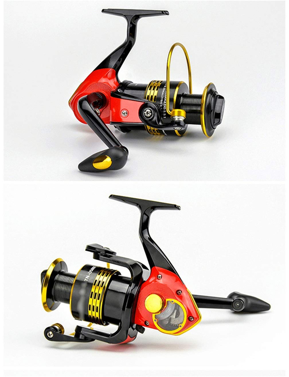 LLJPYX7L Large-Capacity Reel, 5.5:1 Gear Ratio, Black and red 6BB Bearings, Lightweight and Powerful brine Reel, Unique Skylight Design (Color : 7500)