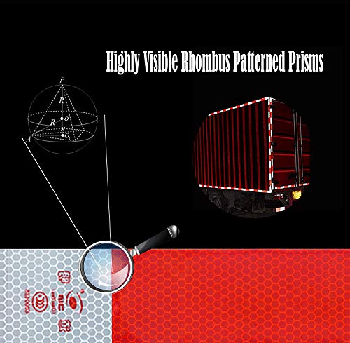 WONDER POINT 2" X 164FT DOT-C2 Reflective Tape -6" Red x 6" White Waterproof Reflector Conspicuity TapeĀ - Safety Sticker Strips for Trailers, Cars, Trucks, Warning Tape Automative Accessories