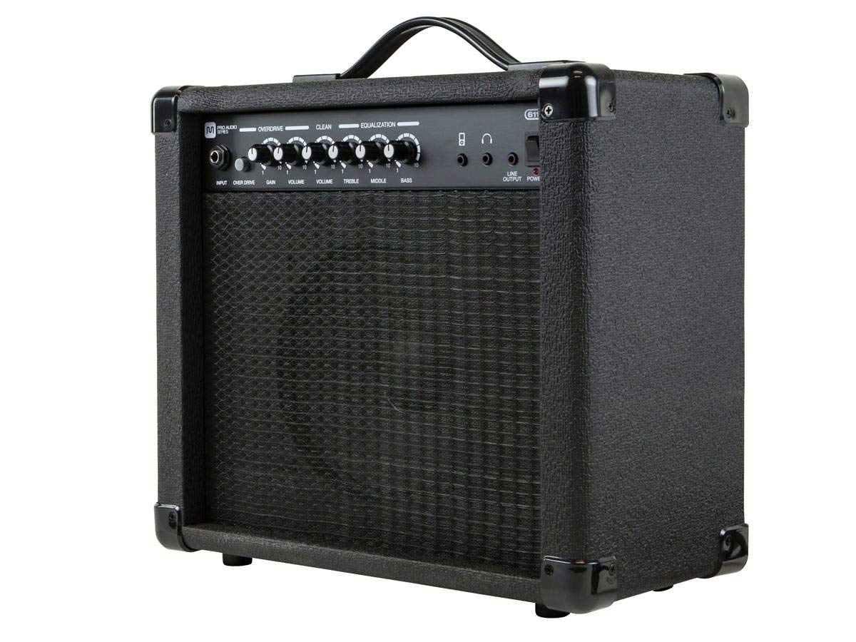 Monoprice 1x8 Guitar Combo Amplifier - Black, 20-Watt, 86dB of Gain - 1/4 Inch Input for Guitars, Aux MP3 Input, 3.5mm Headphone Output