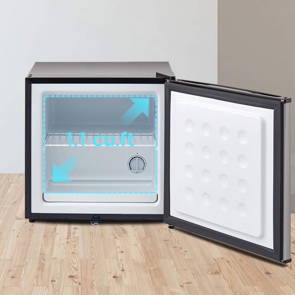Midea MRU01M3ASL Freezer, 1.1 Cubic Feet, Stainless Steel, 30 Pounds