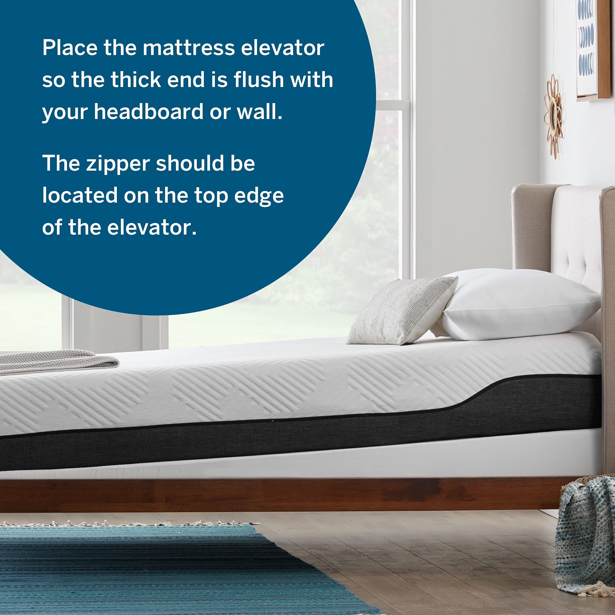 LUCID Mattress Elevator Base - Affordable Adjustable Base Alternative - 5-Inch Lift,White