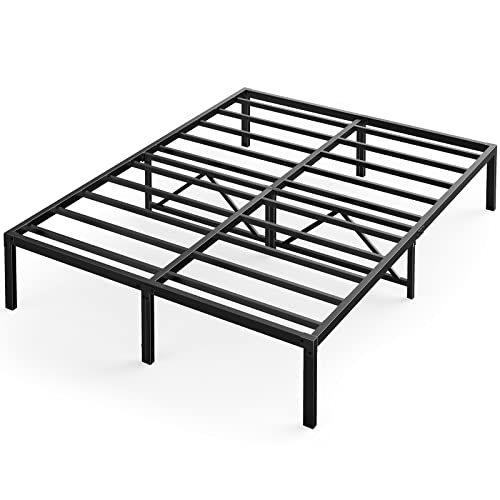 Marsail King Size Bed Frame, 14 Inch Metal Platform Bed with Enhanced Support Structure & Enclosing Edges, Metal Bed with Large Storage Space, 1400 lbs Max Weight, No Box Spring Needed, MSBFK01