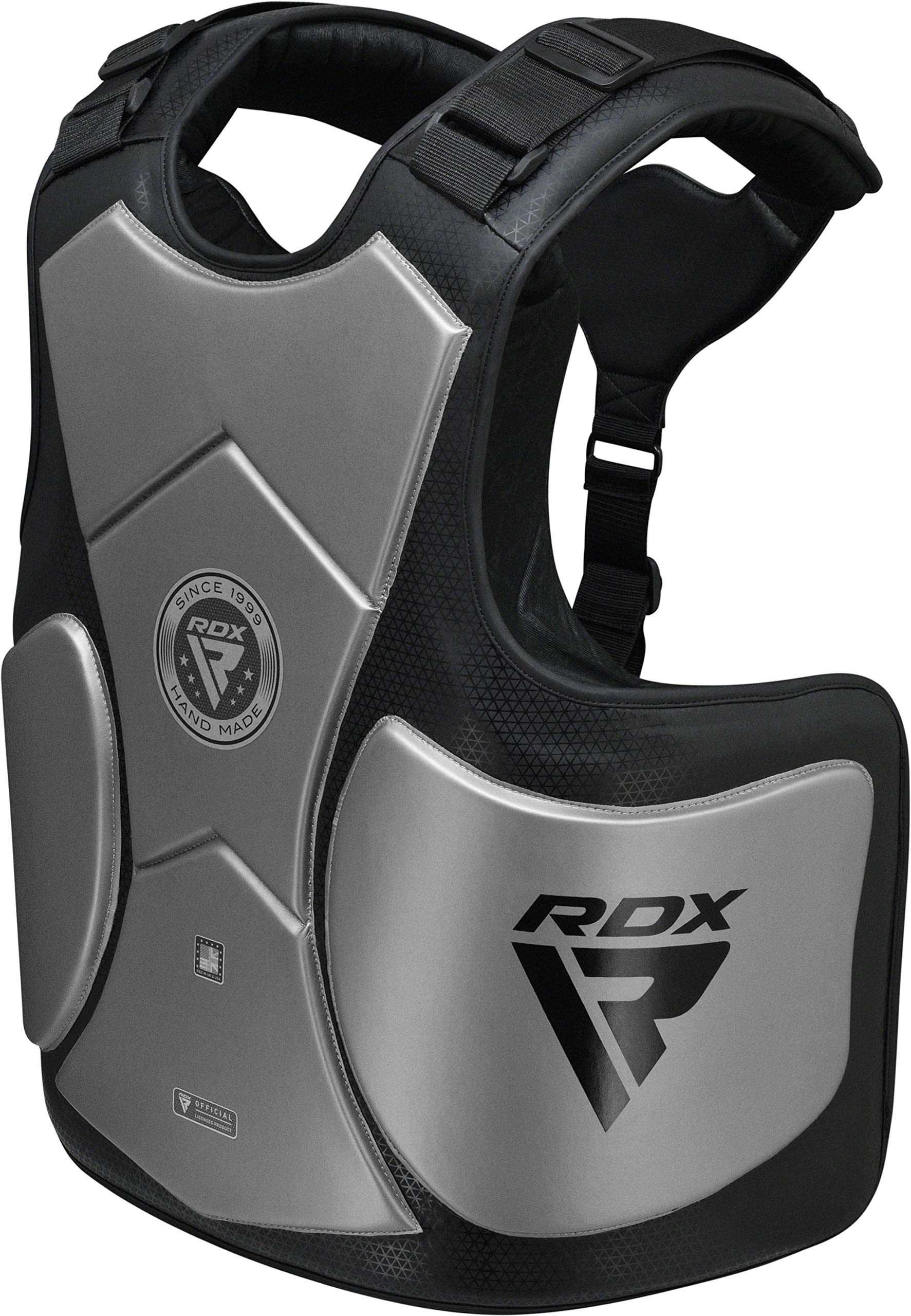 RDX Chest Guard Boxing MMA Training, Maya Hide Leather Mark Pro TRI-Lira Padded Adjustable Body Protector, Muay Thai Martial Arts Sparring Coaching Rib Shield Armour, Kickboxing Taekwondo BJJ Karate