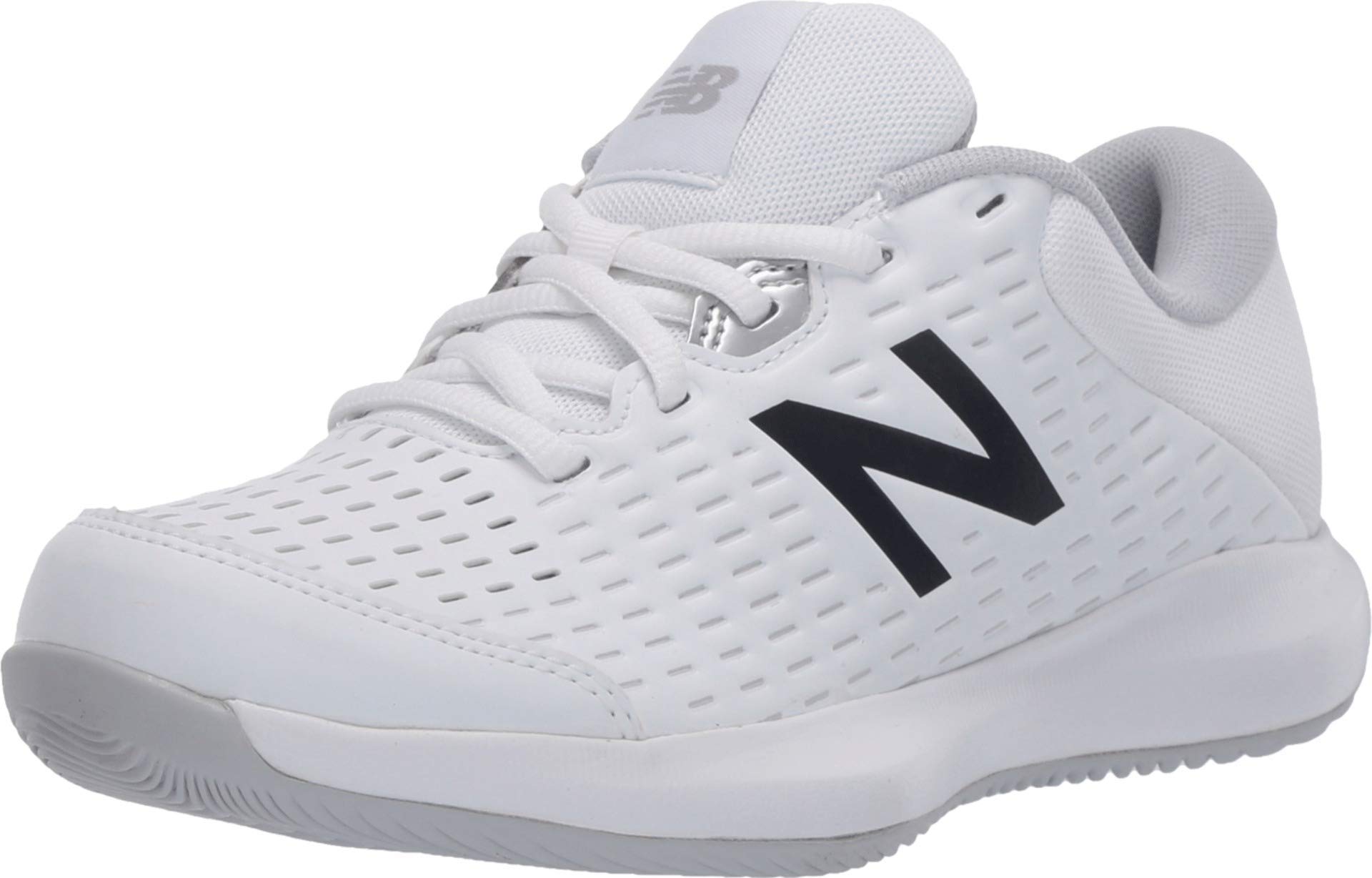 New Balance womens 696 V4 Hard Court Tennis Shoe, White/Pigment, 7.5 US