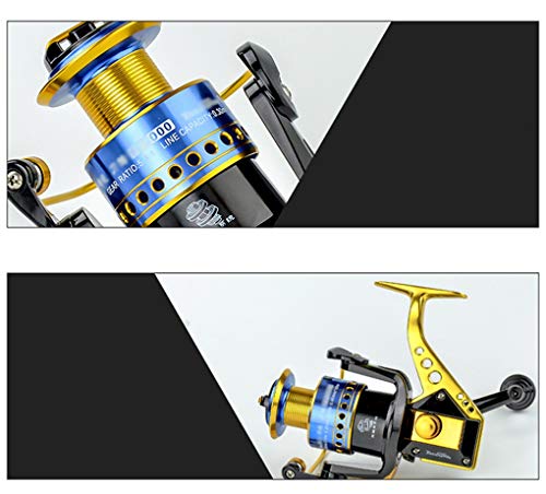 LLJPYX7L Salt Water Reel with 11 Bearings, Ultra-Smooth Fishing Reel, 5.5:1 Gear Ratio, Left/Right Rocker arm Interchangeable (Color : 6000)