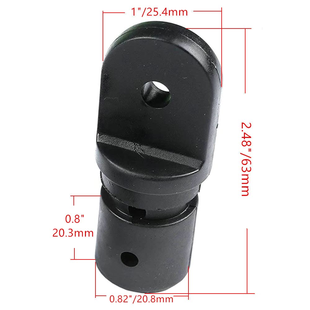 Mizugiwa Boat 3-Bow Bimini Top Black Nylon Boat Jaw Slide, Cap Eye End, Deck Hinge, Fittings 1 Inch Set