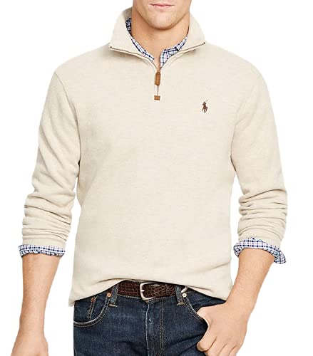 Polo Ralph Lauren Men's Big and Tall Estate Rib Half-Zip Pullover sweatshirt (Dune Tan, 4x_l)
