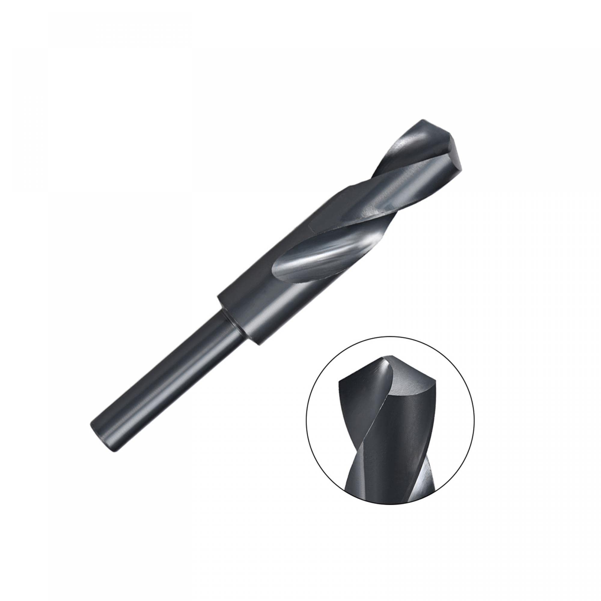uxcell Reduced Shank Drill Bit 21mm & 24mm HSS 6542 Black Oxide with 1/2" Straight Shank