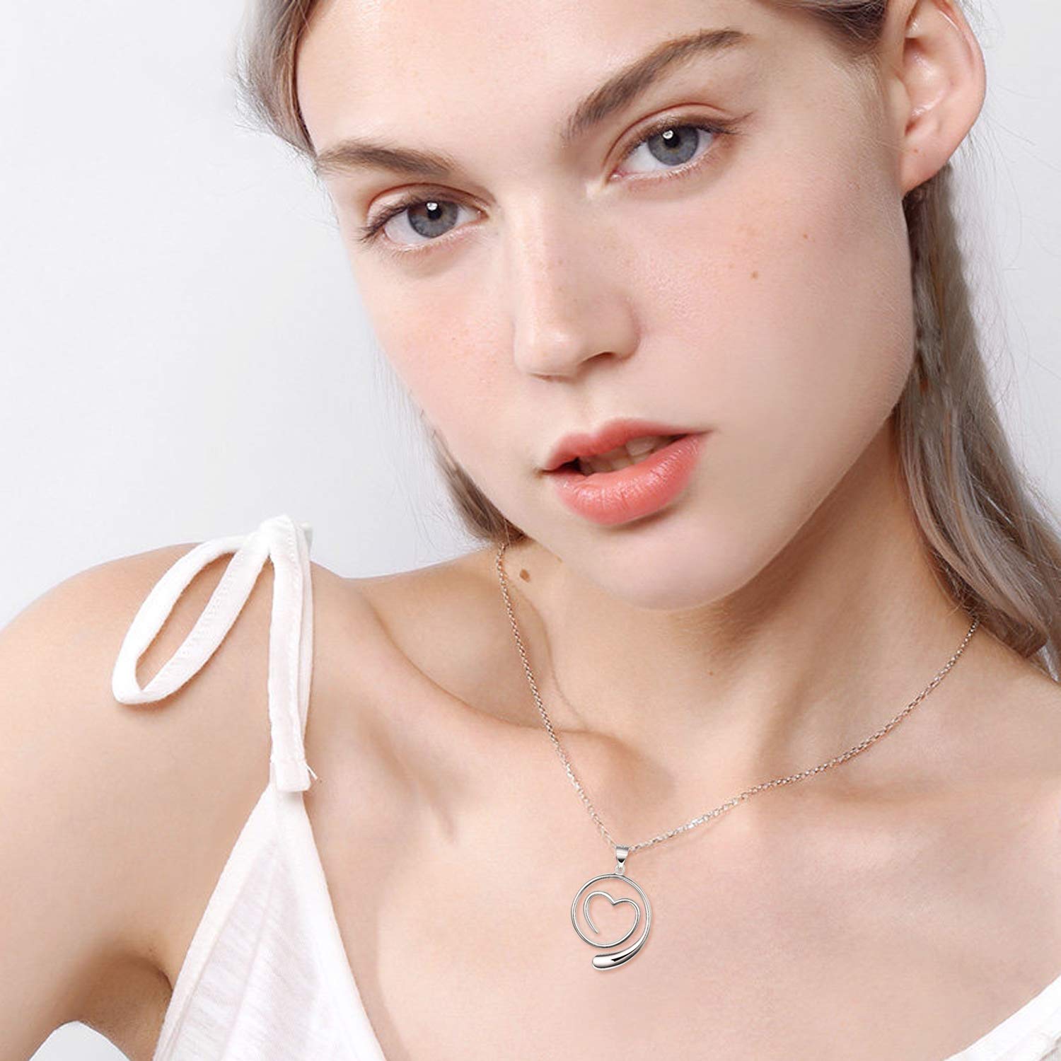 Ring Holder Necklace 925 Sterling Silver Wedding Engagement Ring Keeper Necklace for Women Birthday Gift for Wife