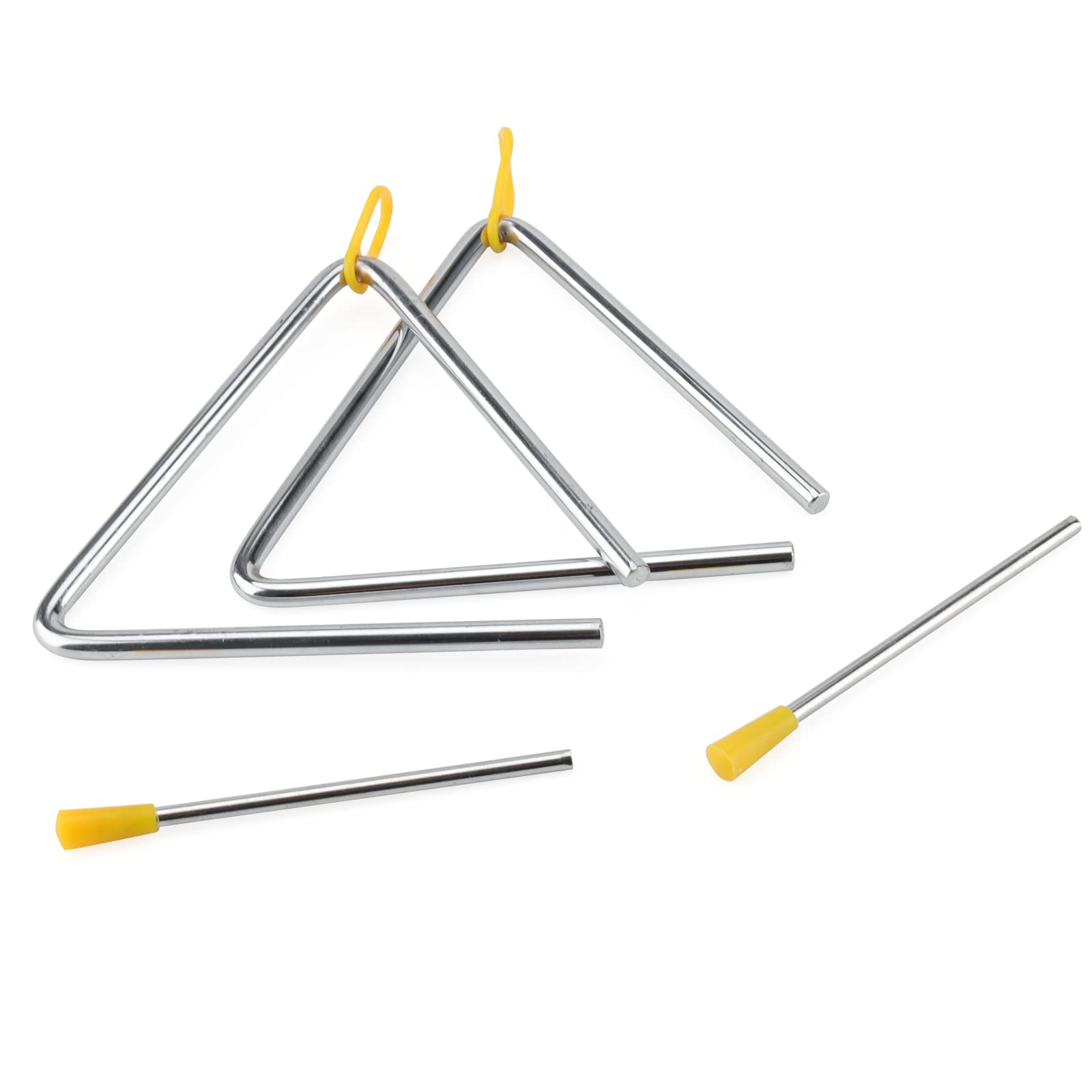 SOUJAP 12 Pack 6 Inch Triangle Instrument, Musical Steel Triangles with Striker, Hand Percussion Triangle Instrument for Music Clubs, Band