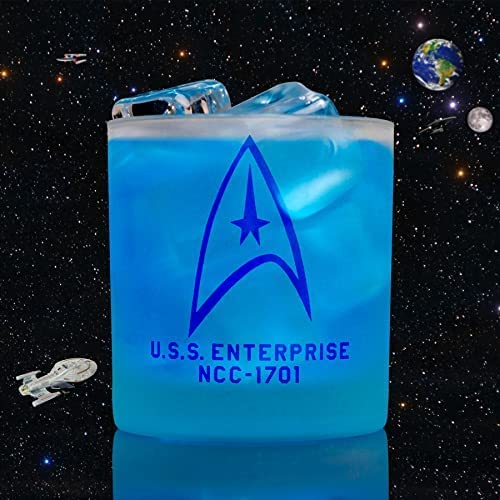 STAR TREK Personalized Command Badge Whiskey Glass - Officially Licensed, Premium Quality, Handcrafted Glassware, 11 oz. Rocks Glass - Perfect Collectible Gift for Series Lovers & Special Occasions
