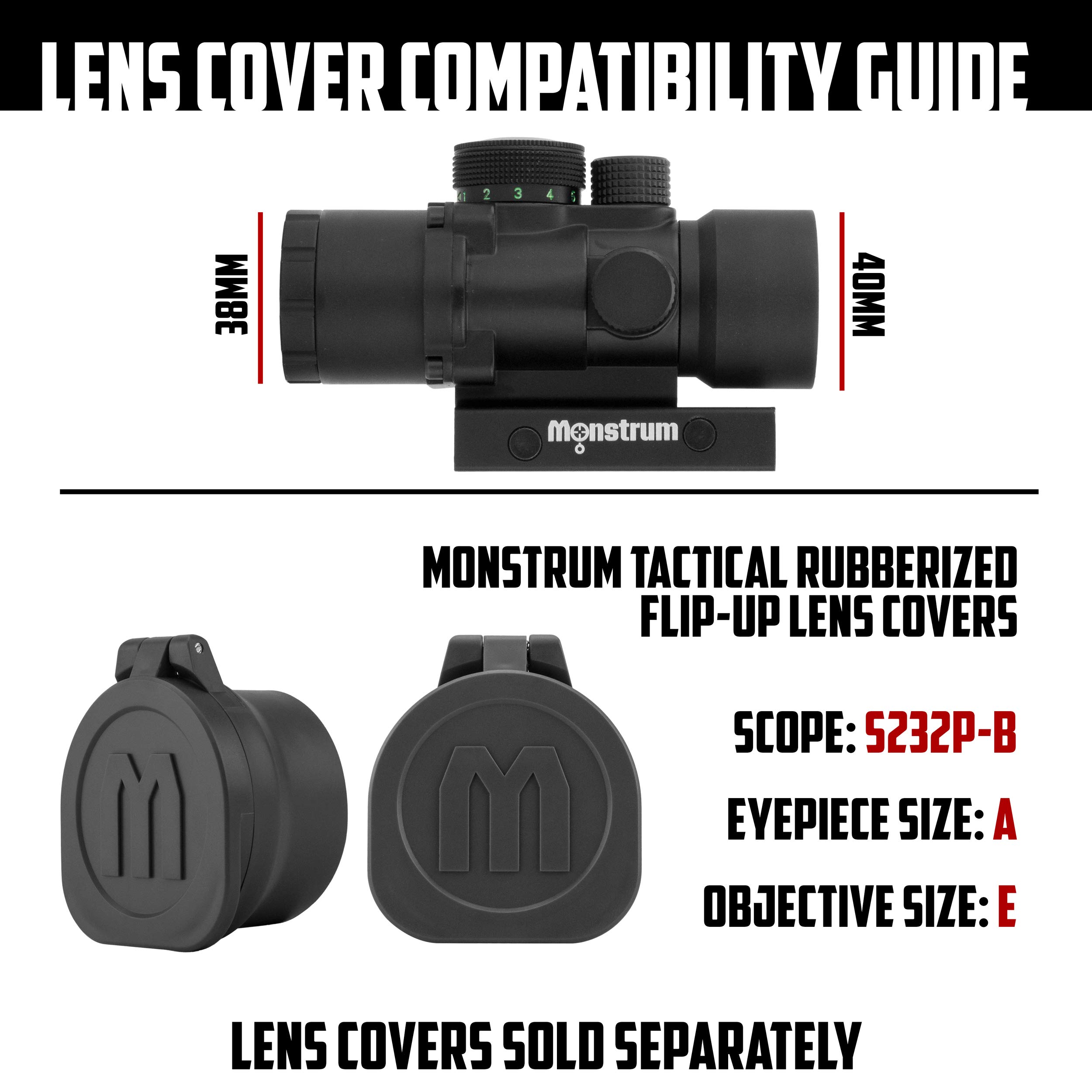 Monstrum S232P 2X Magnification Prism Scope (Black)