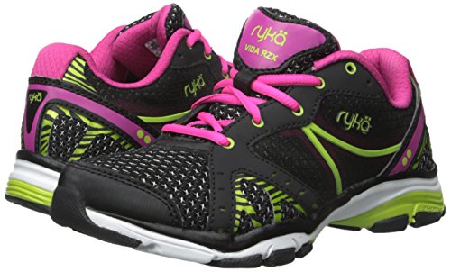 Ryka Women's Vida RZX Cross-Training Shoe, Black/Ryka Pink/Lime Blaze, 8.5 M US
