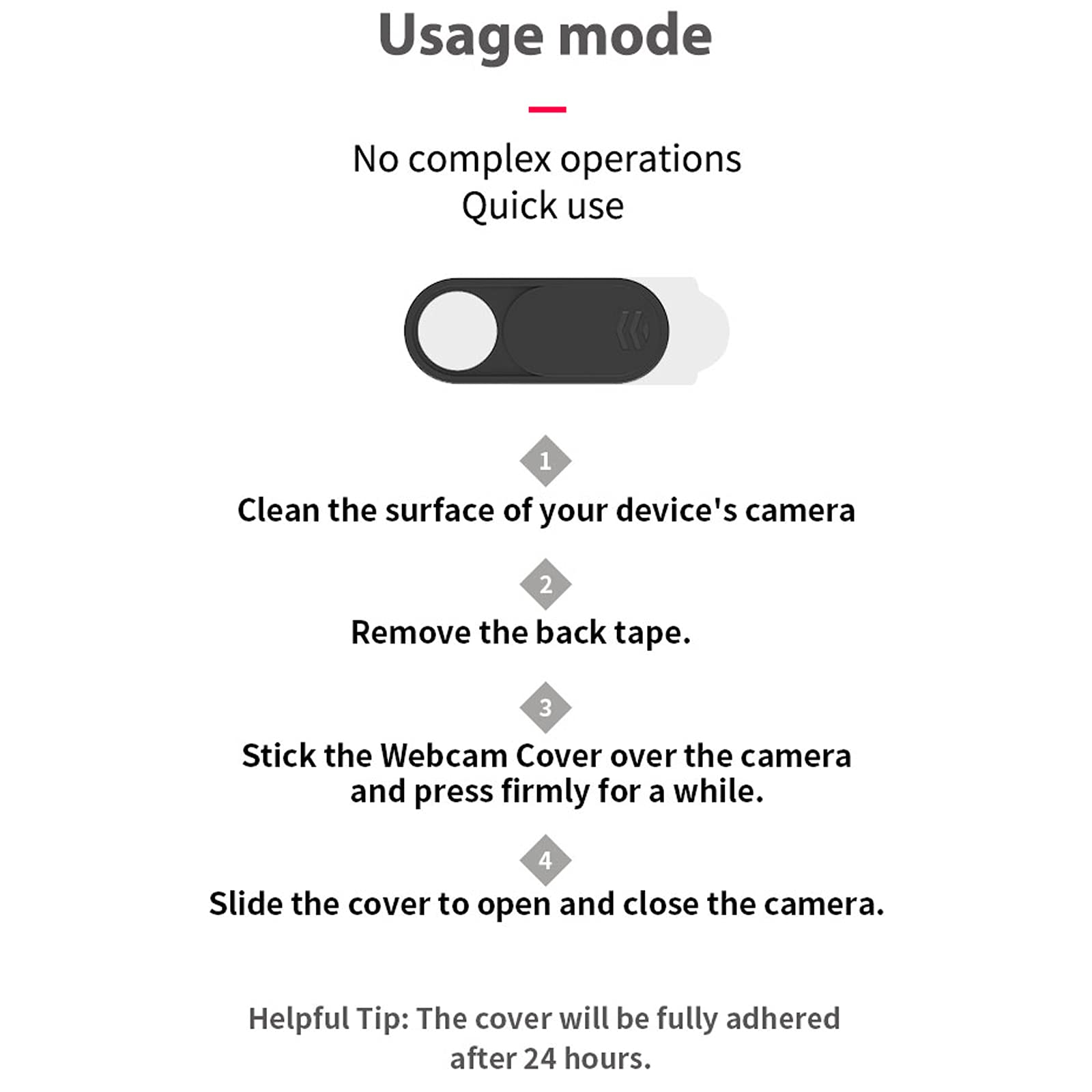 Webcam Cover,Upgraded Camera Cover Compatible for Tesla Model 3 / Y, Laptop, Desktop, PC, MacBook Pro, i Mac, Mac Mini, Computer,Protect Your Privacy and Security,Strong Adhesive (Black+White)