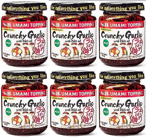 S&B Chili Oil with Crunchy Garlic, 3.9 Ounce (Pack of 6)