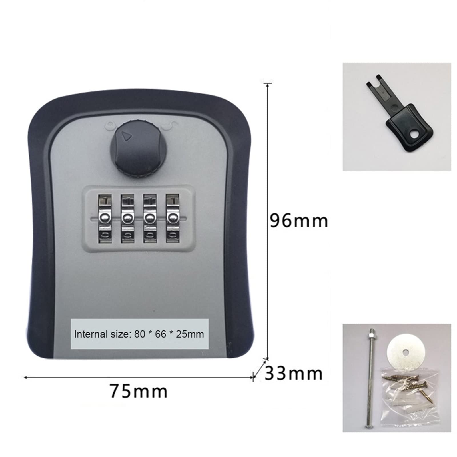 RORUN Small Safe Wall-Mounted Key Storage Box Organizer 4-Digit Combination Password Lock keyless Home Safety Key Safe Deposit Box