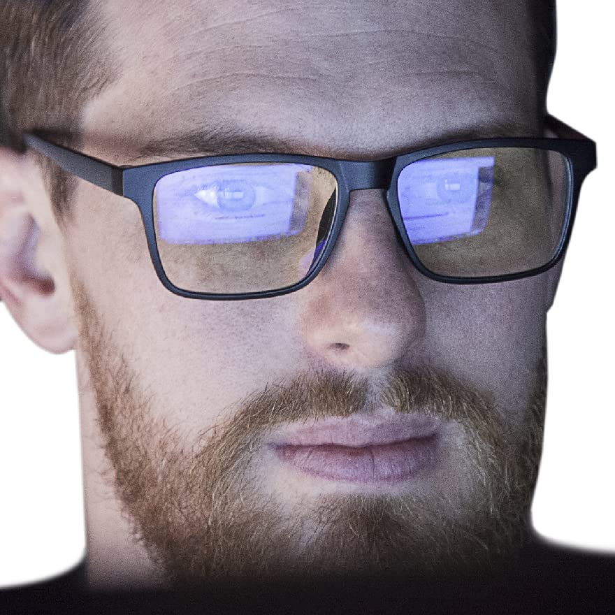 Modern Carry Blue Light Computer Glasses - Great for Gaming, Remote Workers, Men & Women, Sylish Glasses, Increase Your Digital Performance While Blocking Harmful Screen Light & Glare, (Black)
