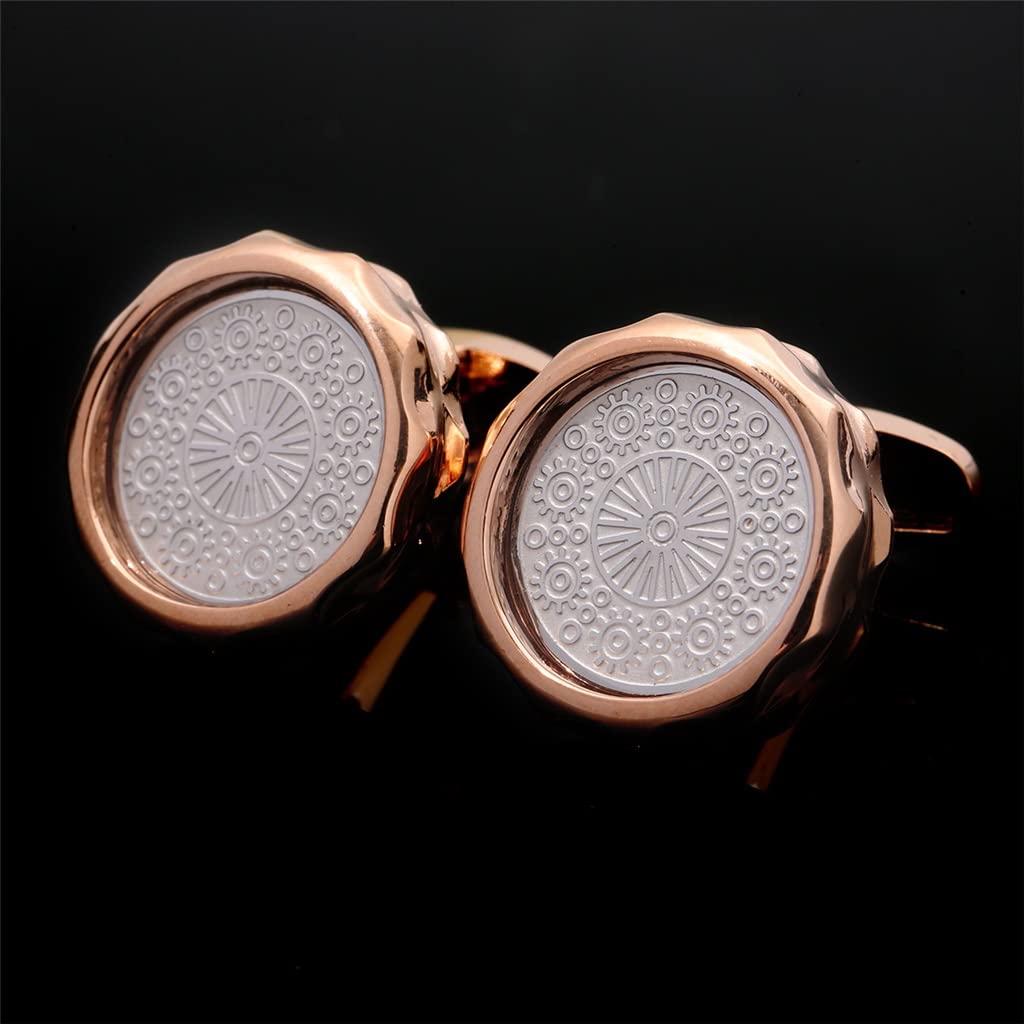 Rose Gold European and American French Pattern Cufflinks Men's Shirt Enamel Cufflinks Cuff Nails (Color : A, Size : One Size) (A One Size)