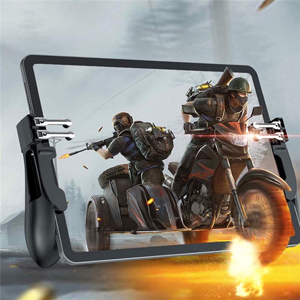 Mobile Game Controller for iPad/Tablets, EMISH Six Finger Game Joystick Handle Trigger Aim Button L1R1 L2R2 Shooter Gamepad for PUBG/Fornite/Knives Out/Call of Duty