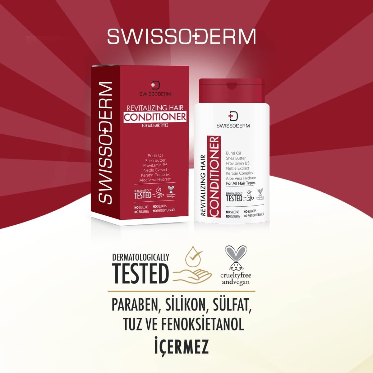 SWISSODERM Revitalizing Hair Conditioner for Damaged and Dry Hair, Saloon Crafted Keratin Moisturized Deep Conditioner for Shine, 300 ml