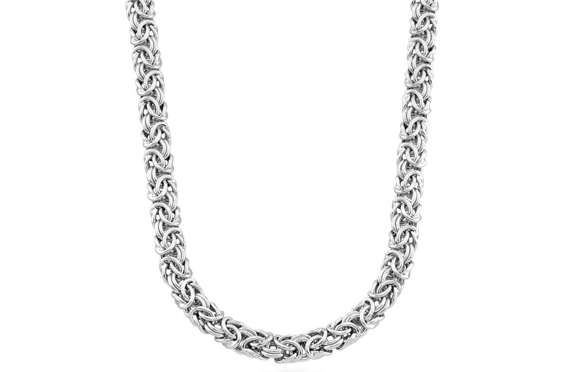Miabella 925 Sterling Silver Italian Byzantine Necklace for Women, Handmade in Italy (Length 18 Inches (Small))